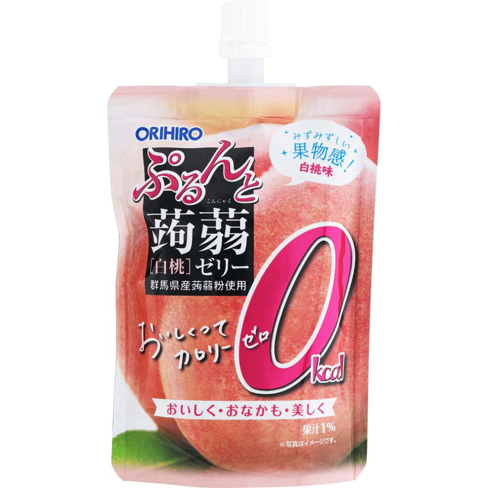 Orihiro 0 Kcal Konjac Jelly Packet White Peach - Tokyo Style